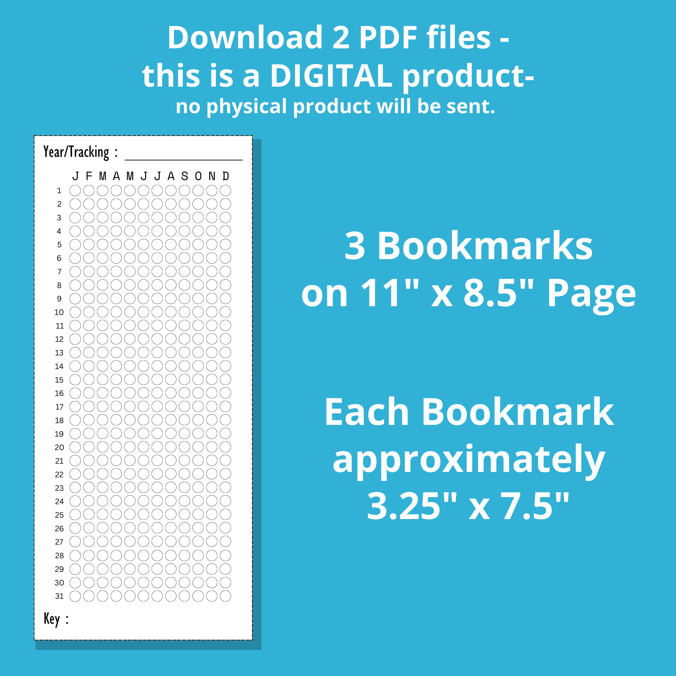 Printable Year-at-a-glance Habit Tracker Bookmark | 2 Minimalist ...