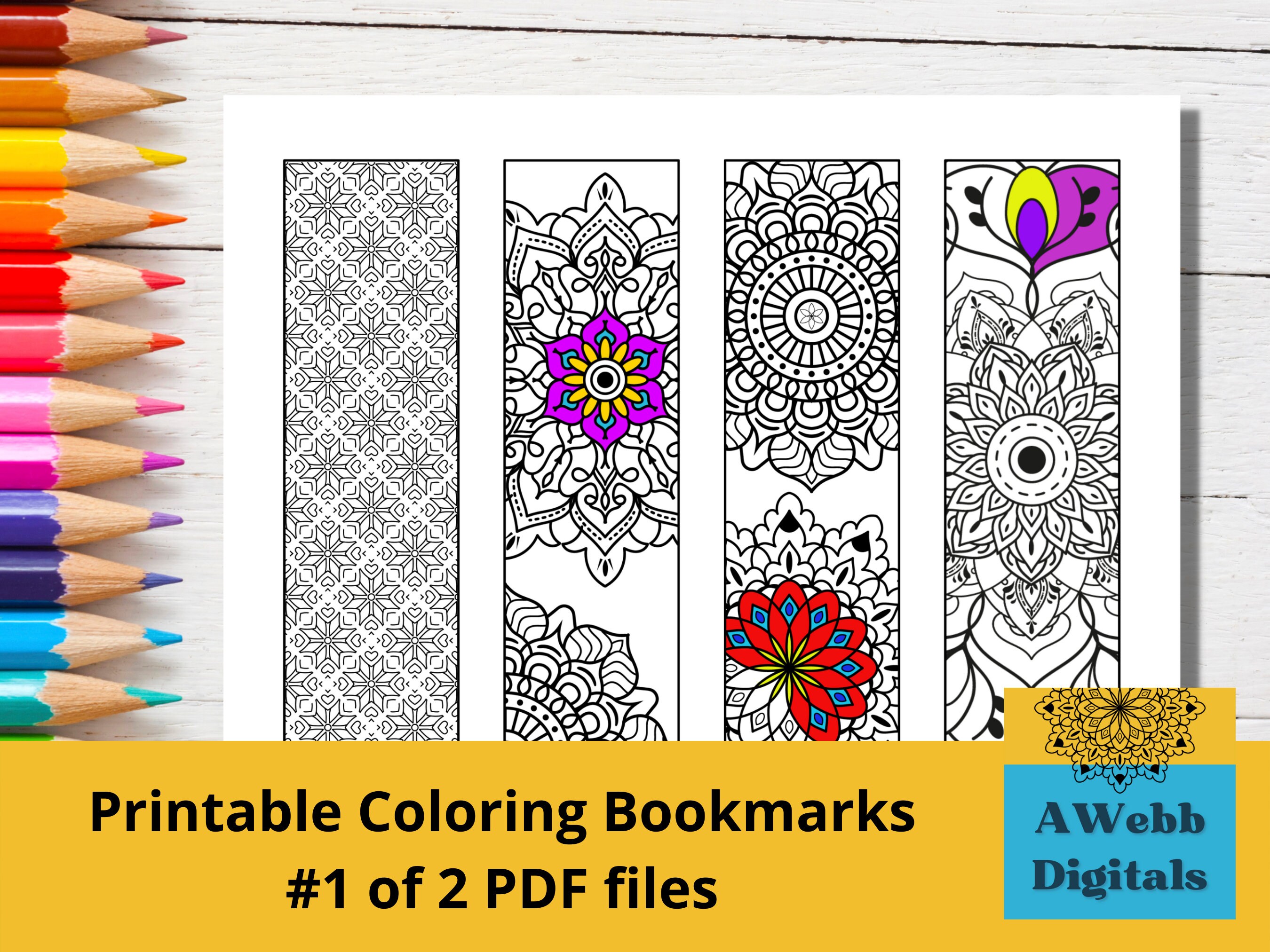 Printable Mandala Coloring Bookmarks for Women Men Adults - Etsy
