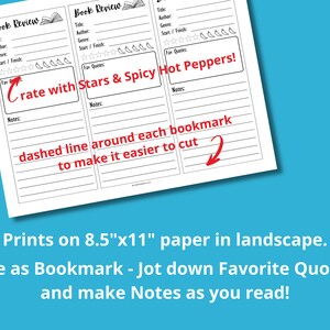 Printable Book Review Bookmarks and Bonus Yearly Reading Tracker ...
