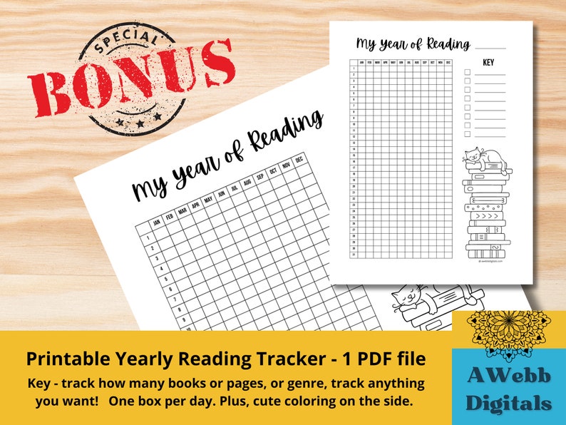 Printable Book Review Bookmarks and Bonus Yearly Reading Tracker ...