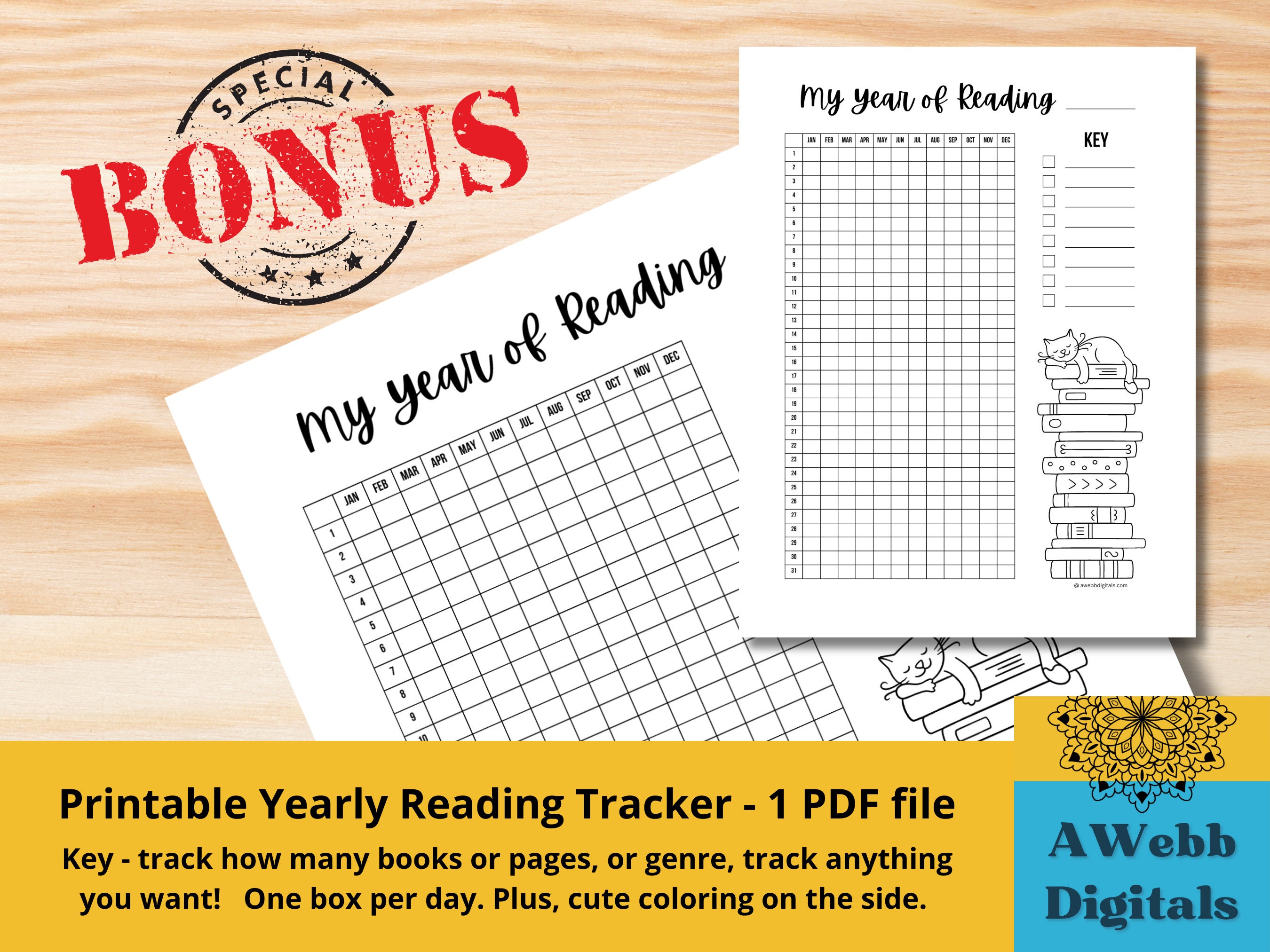 Printable Book Review Bookmarks and Bonus Yearly Reading Tracker ...