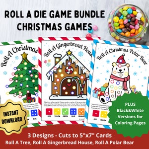 Printable Christmas Dice Game Bundle for Kids Roll a Christmas Tree ...