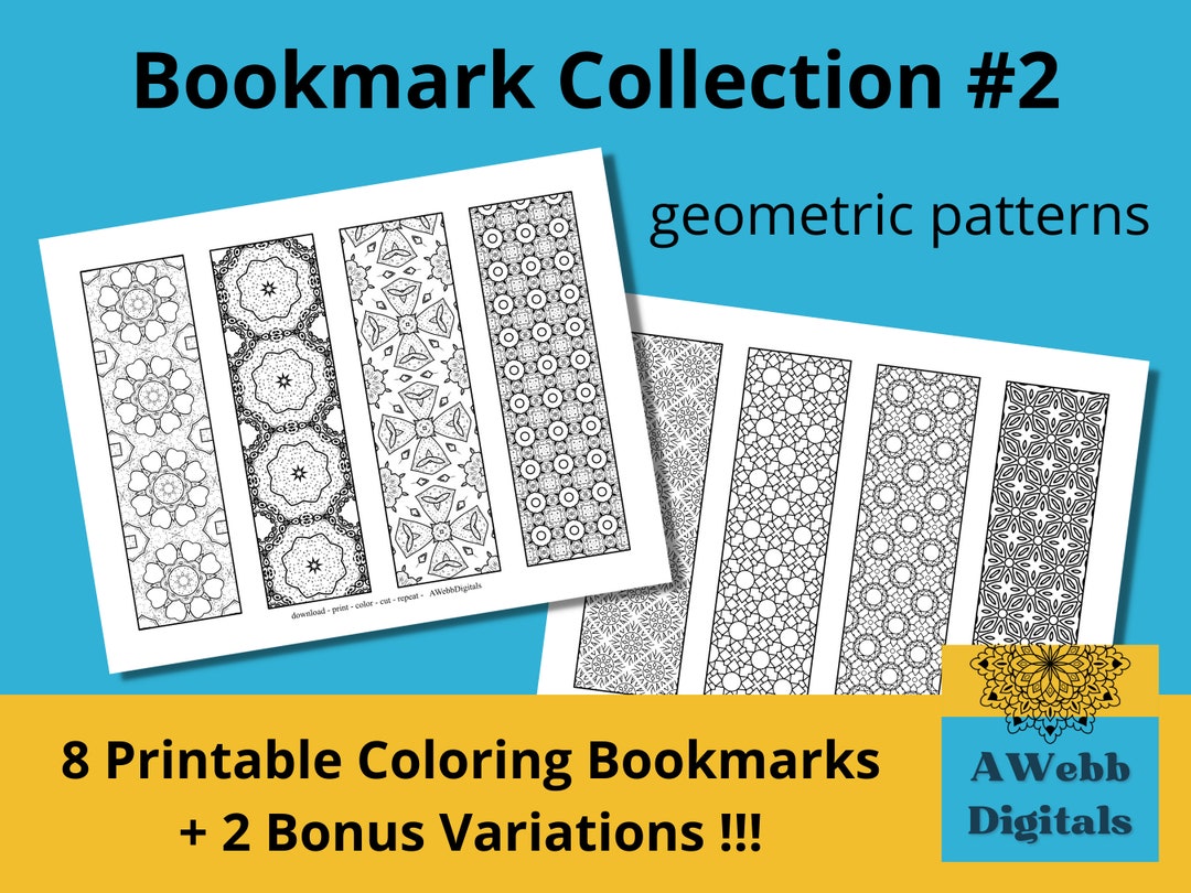 Printable Geometric Patterns Coloring Bookmarks for People of All Ages ...