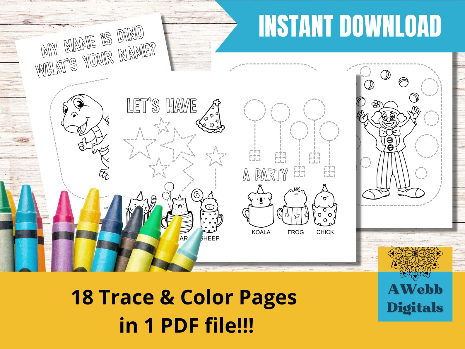 Printable Tracing and Coloring Sheets, PDF for Pre-kindergarten ...