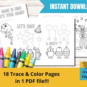 Printable Tracing and Coloring Sheets, PDF for Pre-kindergarten ...