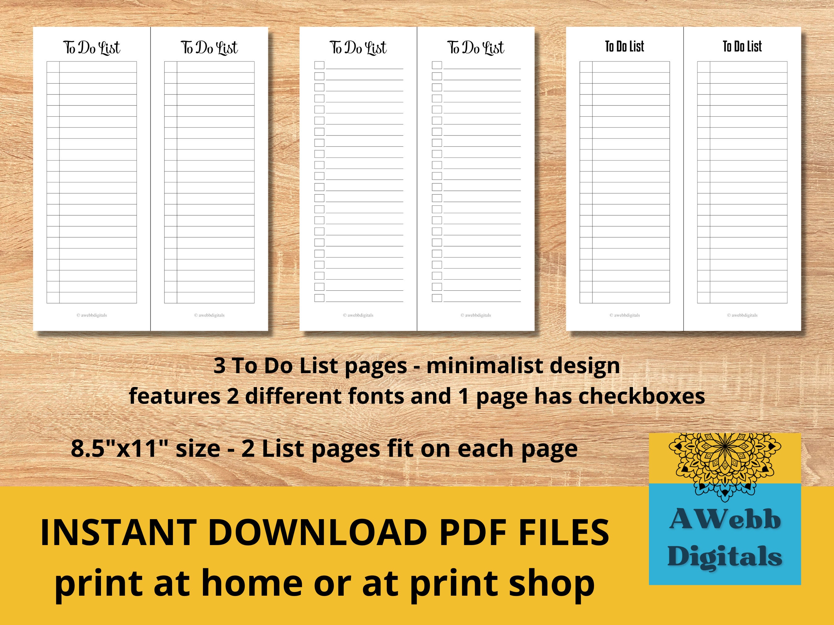 To Do List Printable Package, Minimal Design, Shopping, Grocery ...