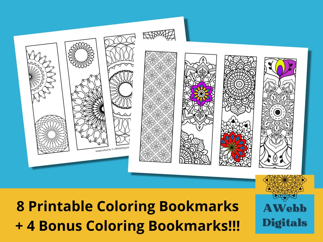 Printable Mandala Coloring Bookmarks for Women, Men, Adults, Teens ...