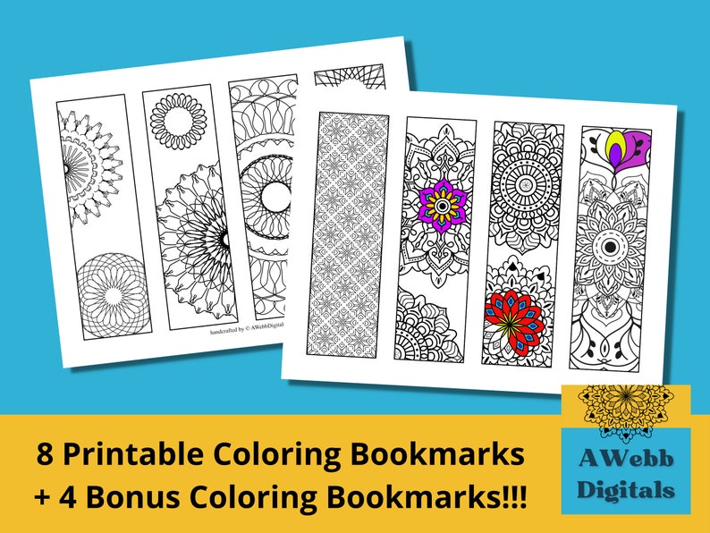 Printable Mandala Coloring Bookmarks for Women, Men, Adults, Teens ...