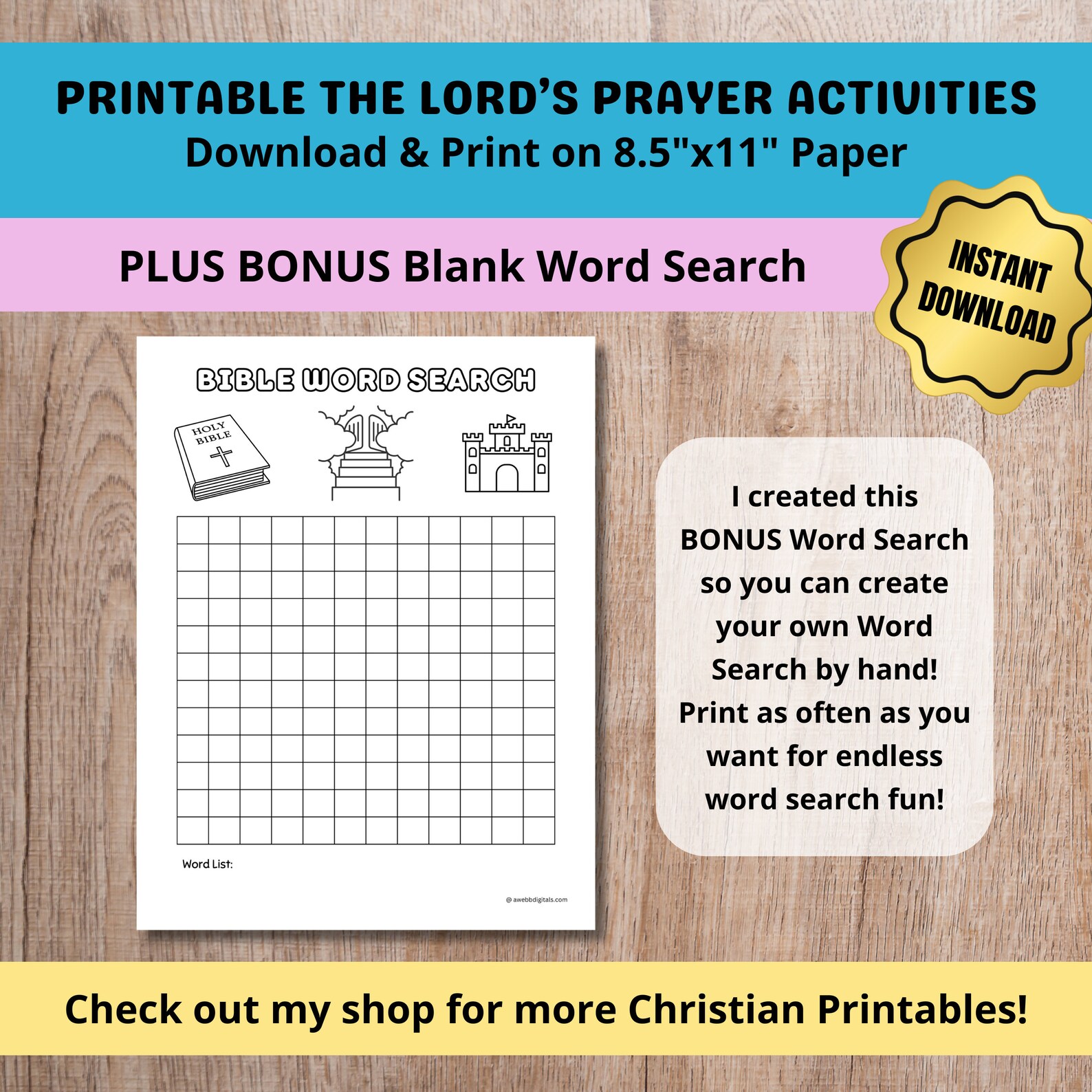 Printable the Lord's Prayer Activity Sunday School Bible Verse Kid ...