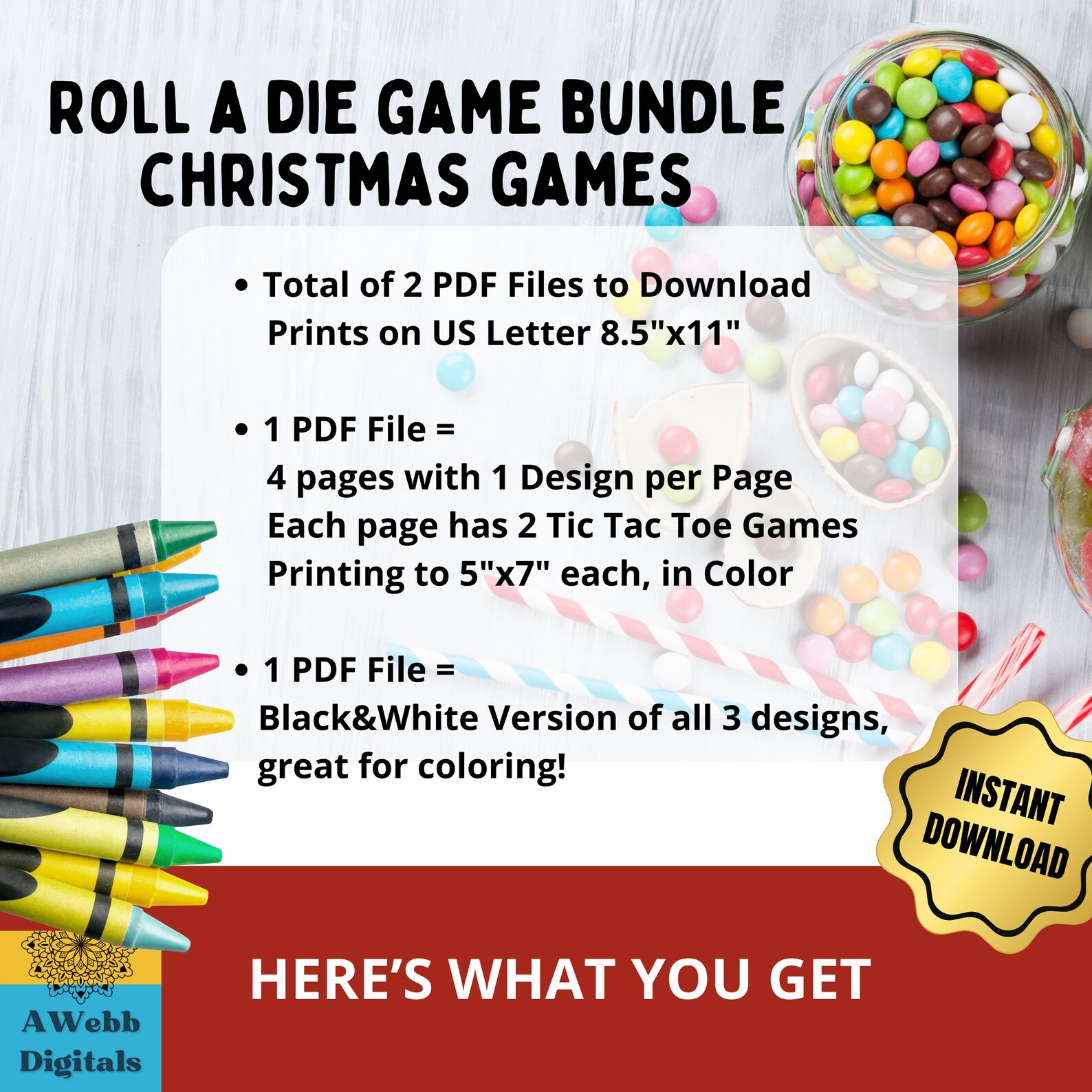 Printable Christmas Dice Game Bundle for Kids Roll a Christmas Tree ...
