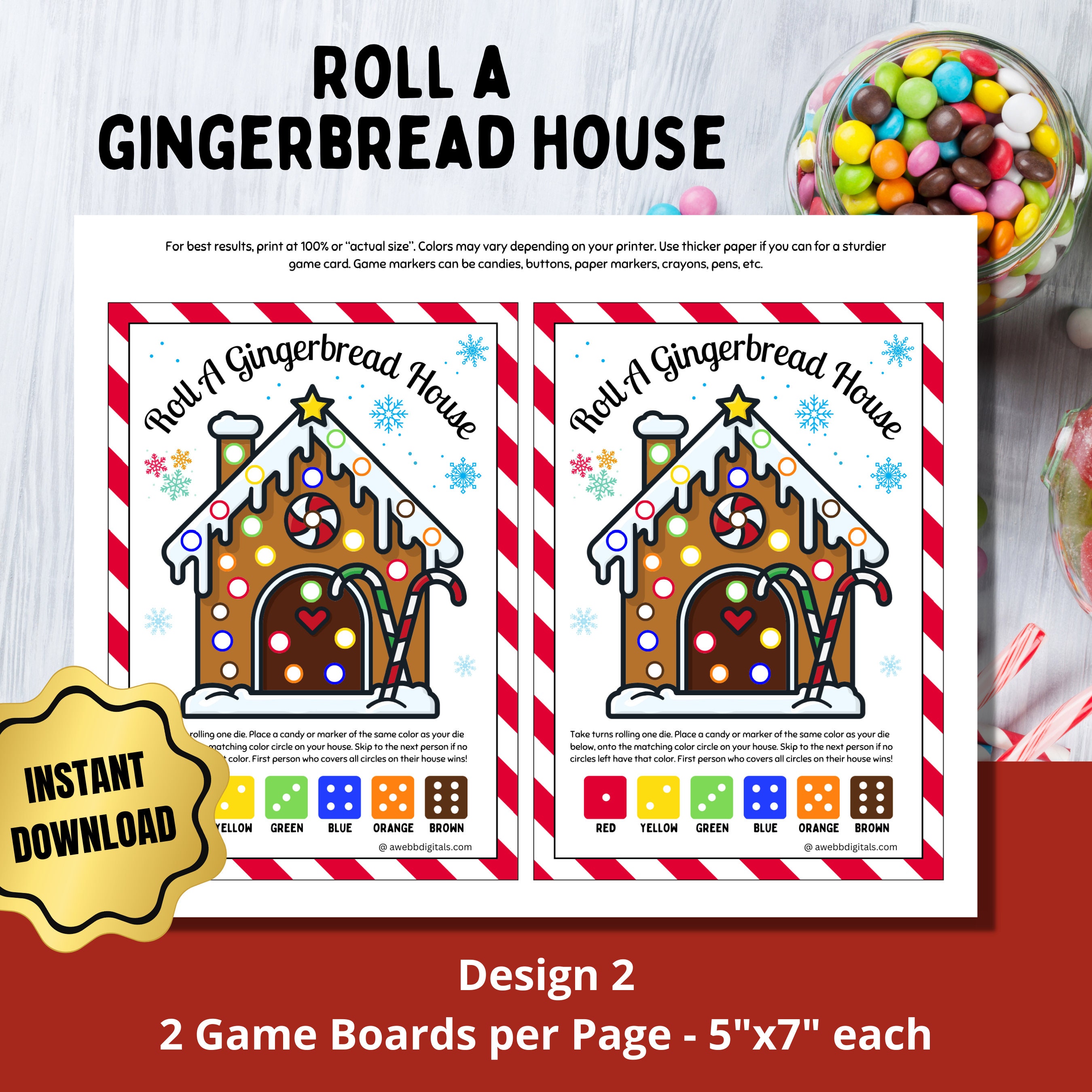 Printable Christmas Dice Game Bundle for Kids Roll a Christmas Tree ...