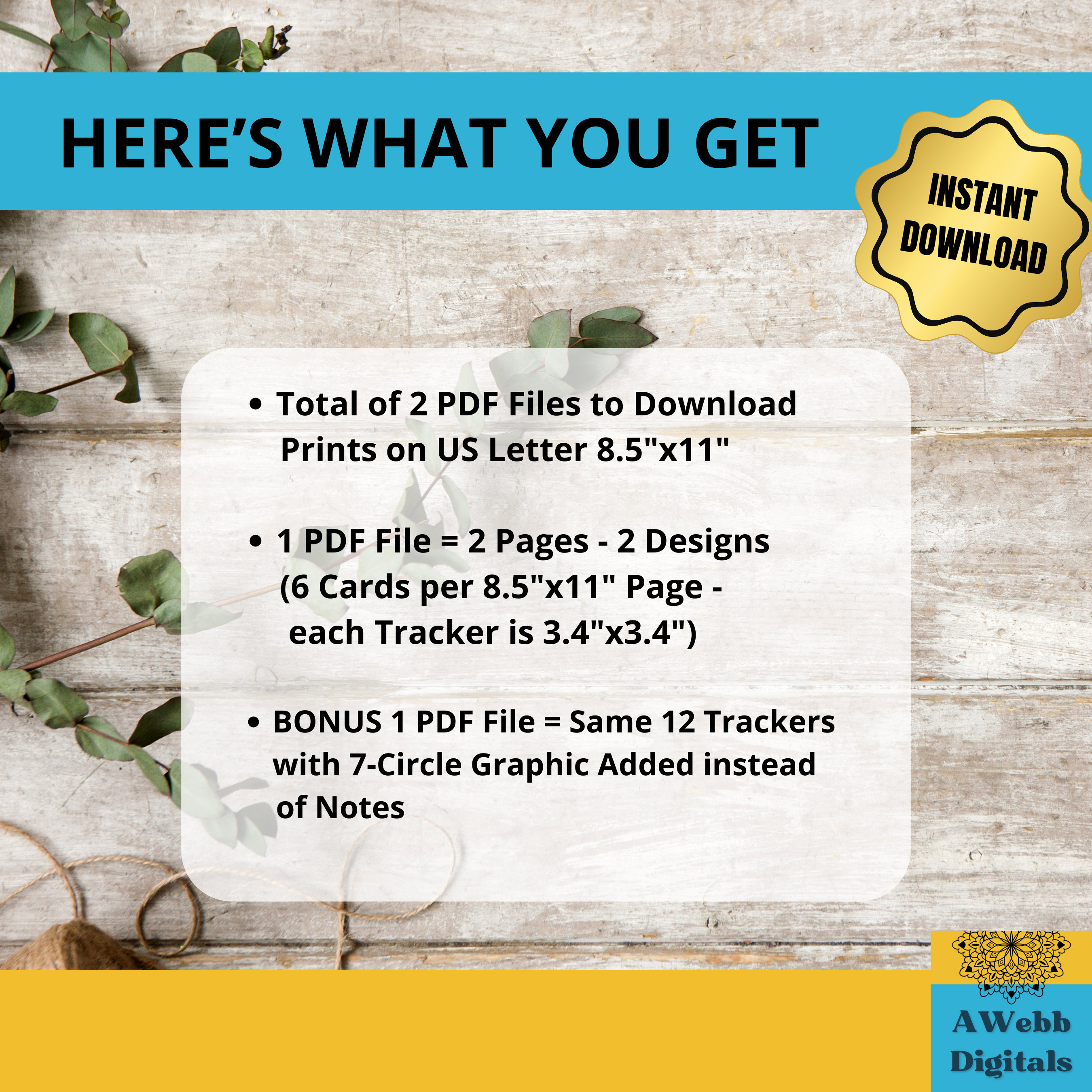 Printable Habit Tracker Index Cards Mini 3.4x3.4 Inches Weekly Daily ...