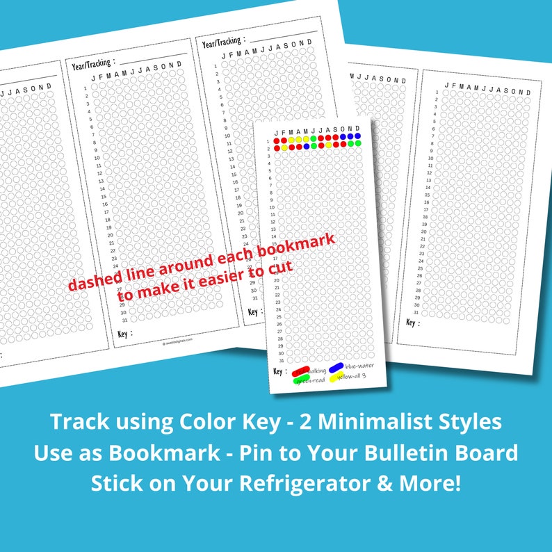 Printable Year-at-a-glance Habit Tracker Bookmark | 2 Minimalist ...