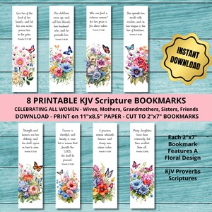 Printable KJV Bible Verse Bookmarks for Women Mothers Wives Sisters ...