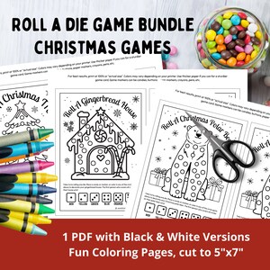 Printable Christmas Dice Game Bundle for Kids Roll a Christmas Tree ...