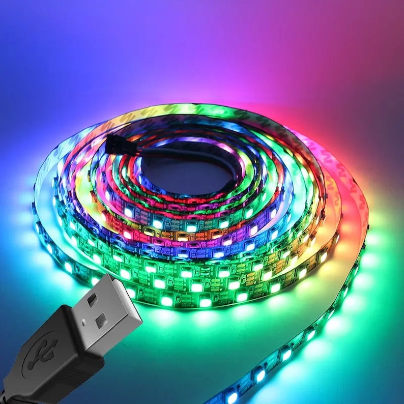 Led Strip Lights 196 Inch (5 Meter), RGB, USB, 60 Diodes per Meter ...