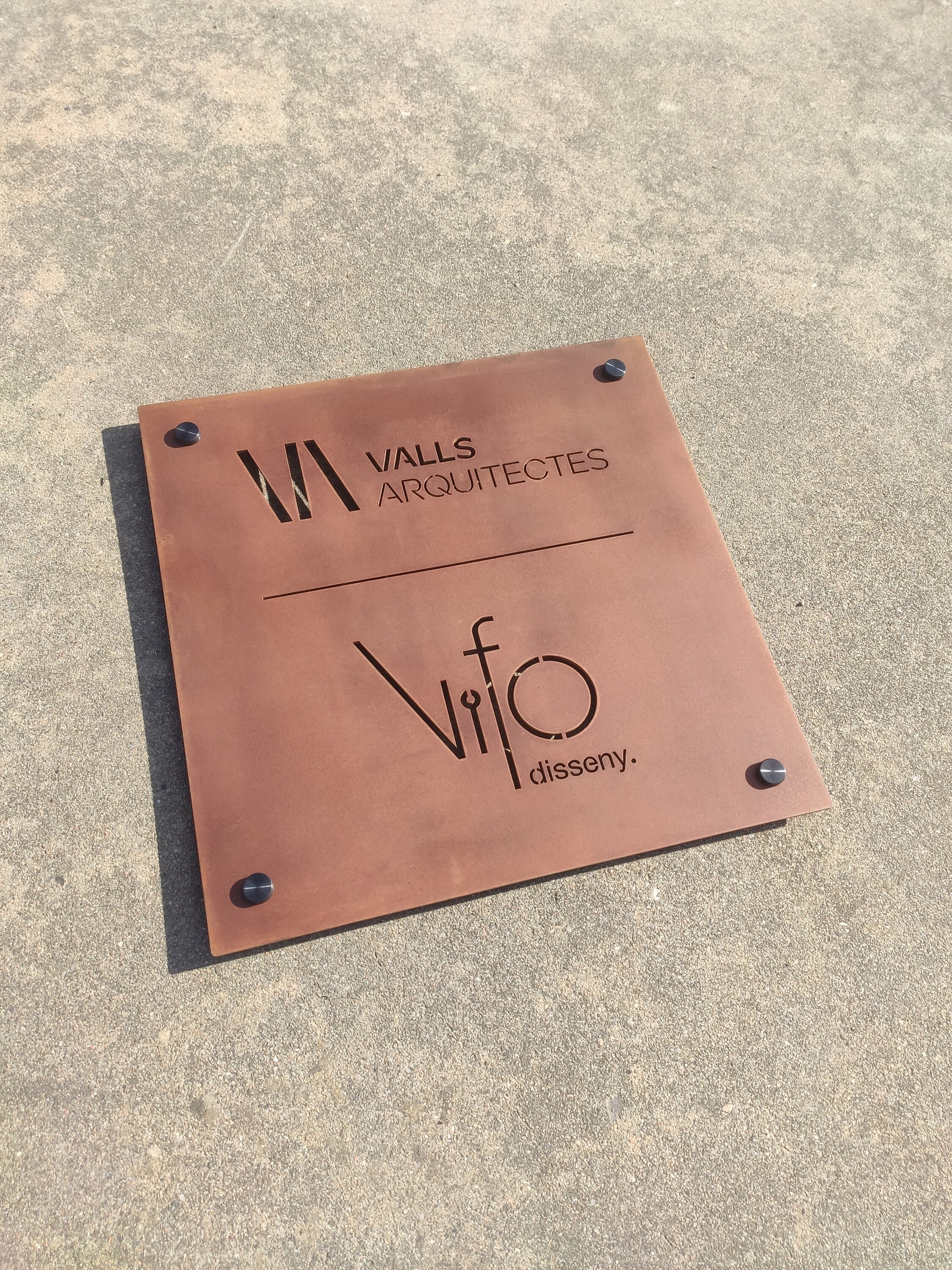 CUSTOM Square Corten Steel Business Sign, Rusty Logo Plate, Metal Sign ...