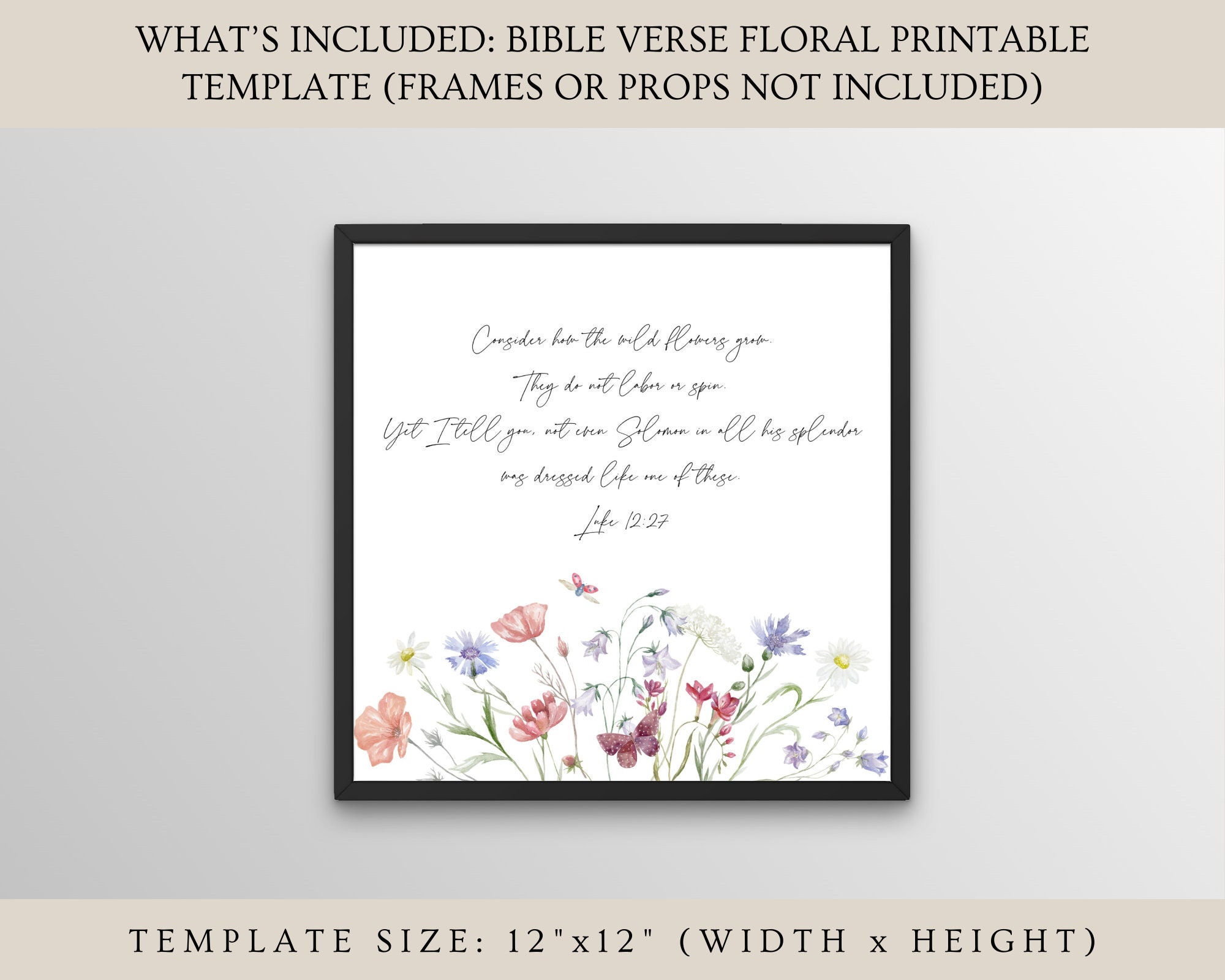 Bible Verse Wildflower Print: Christian Home Decor (digital Download ...