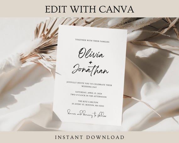 Simple Wedding Invitation Sample Bond Street Wedding Invite Sample