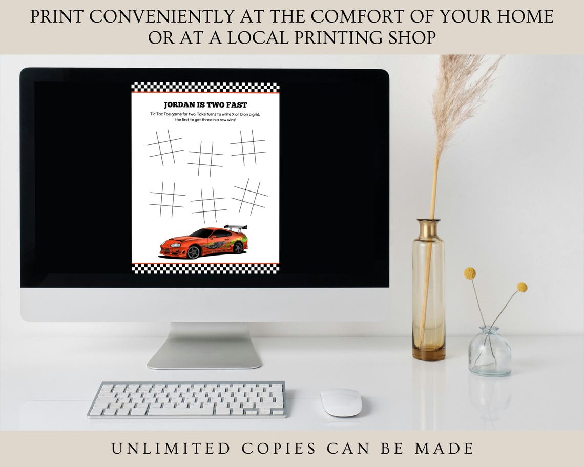 Two Fast Birthday Activity Sheets: Car Racing Games (printable) - Etsy