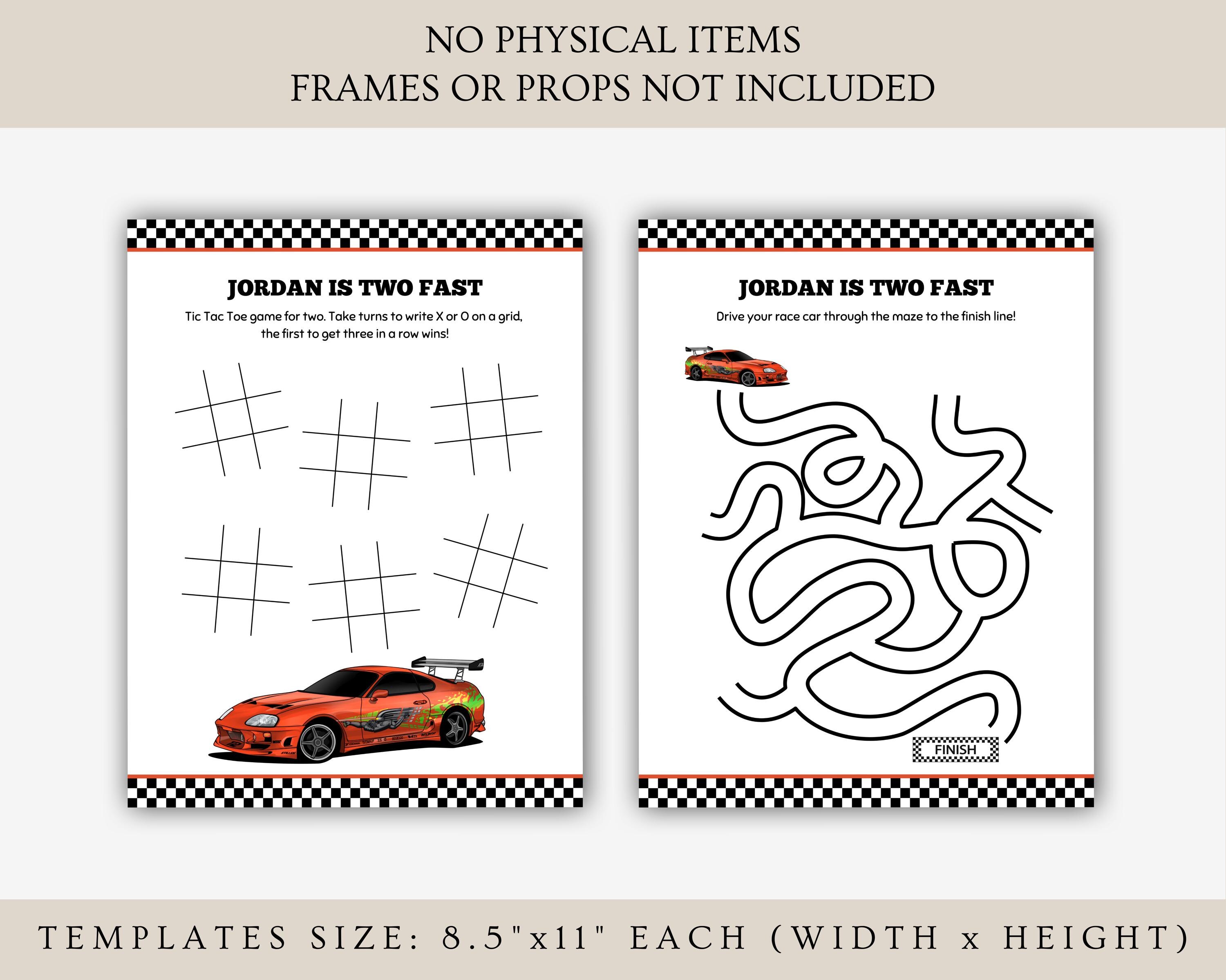 Two Fast Birthday Activity Sheets: Car Racing Games (printable) - Etsy