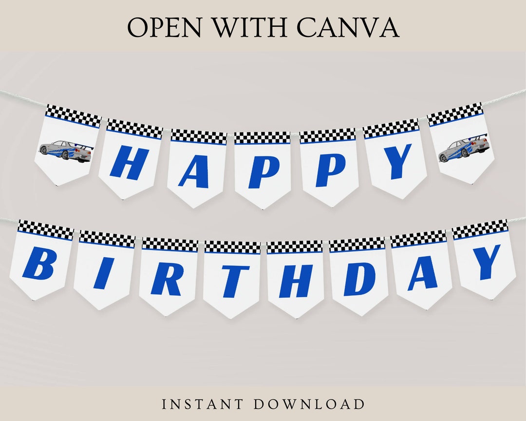 2 Fast Birthday Banner, 2 Fast Party Banner, 2 Fast 2 Furious Birthday ...