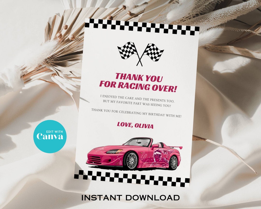 2 Fast Birthday Girl, 2 Fast 2 Furious Birthday Thank You, Fast and ...