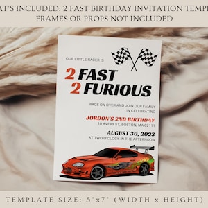 2 Fast 2 Furious Birthday Invitation: Orange Supra (digital Download ...