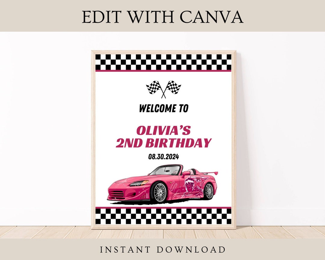2 Fast 2 Furious, 2 Fast 2 Curious, Birthday Party Welcome Sign, Fast ...