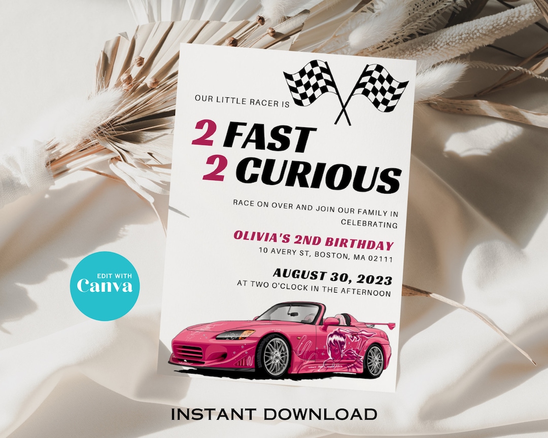 2 Fast 2 Curious Invitation, Fast and Furious Invitation, Second ...