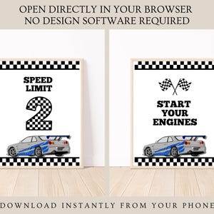 2 Fast Party Sign Bundle, 2 Fast Birthday Signs, 2 Fast Party Signs, 2 ...