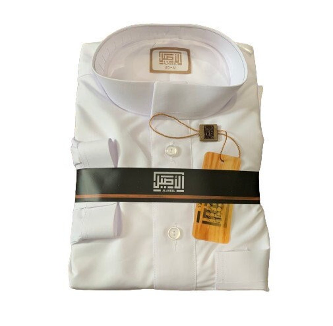 Al-aseel Summer Thobe Jubba | Buttoned Cuff Sleeve_ White Color ثوب ...