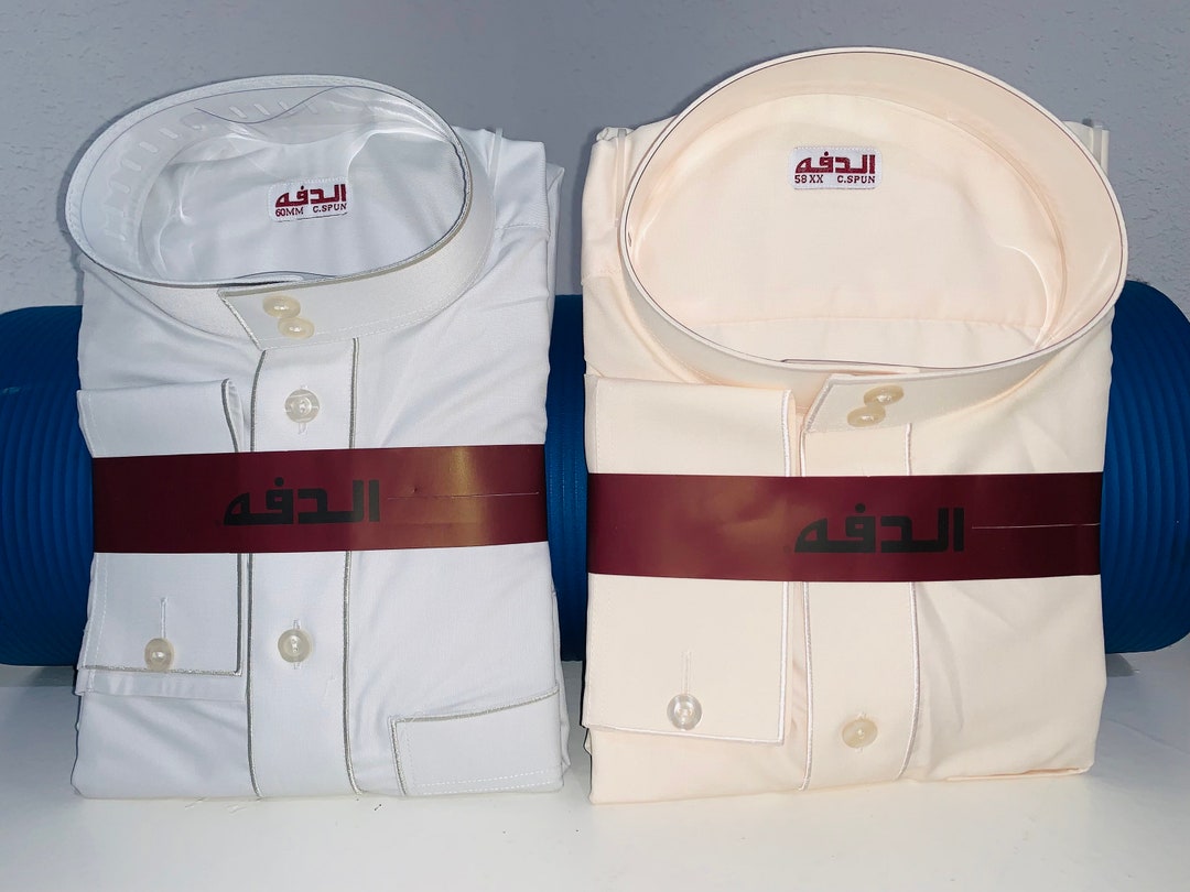 Embroidered Daffah Quality Thobe | Buttoned Cuff Sleeve | ثوب الدفه ...