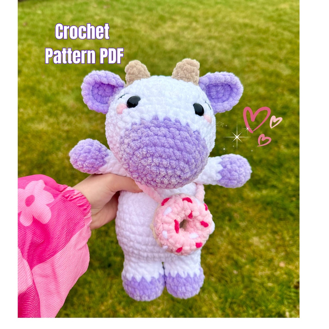 Crochet Pattern Cow Donut Pattern, Standing Cow, Cow Crochet Pattern ...