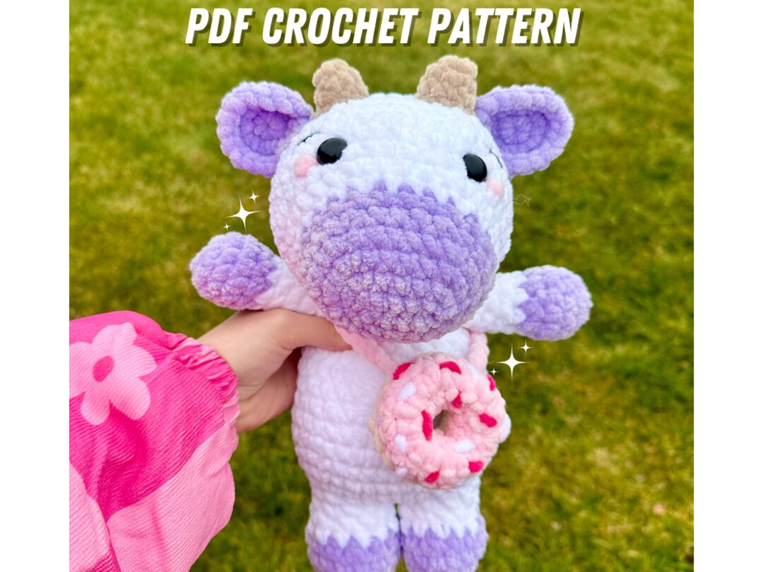 Crochet Pattern Cow Donut Pattern, Standing Cow, Cow Crochet Pattern ...
