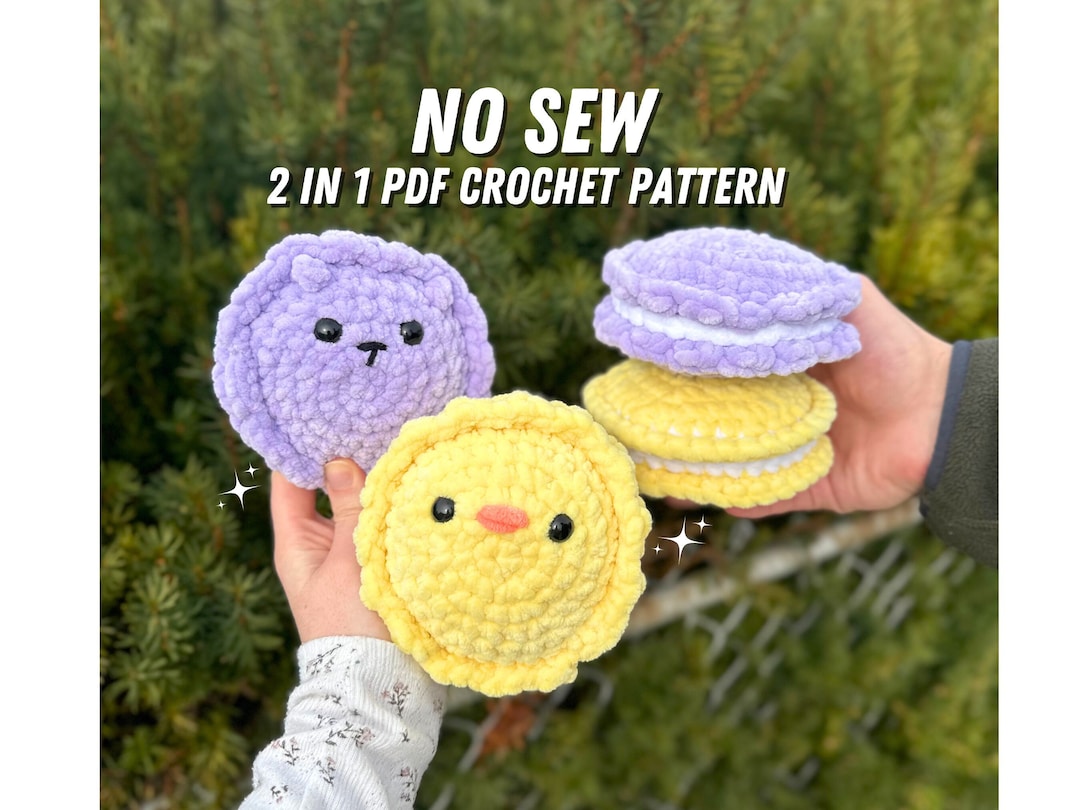 No Sew Duck and Cat Macaron Crochet Pattern (2 in 1 Crochet Kitty ...