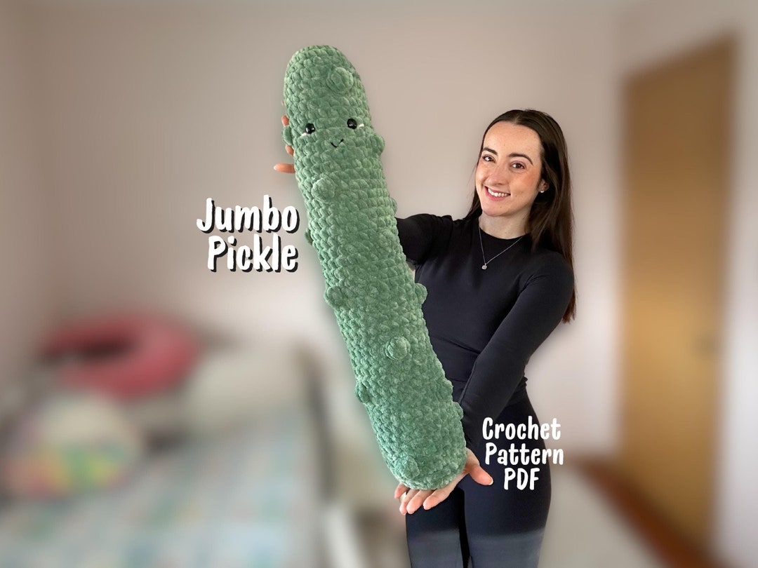 No Sew Jumbo Pickle Crochet Pattern (large Pickle, Pickle Cucumber Play ...