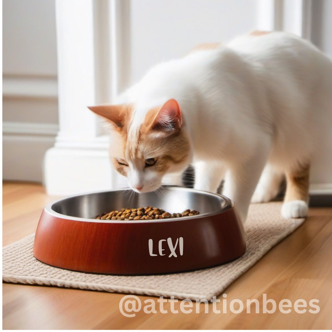 Custom Cat Bowl Label Vinyl Sticker for Cat Bowl - Etsy