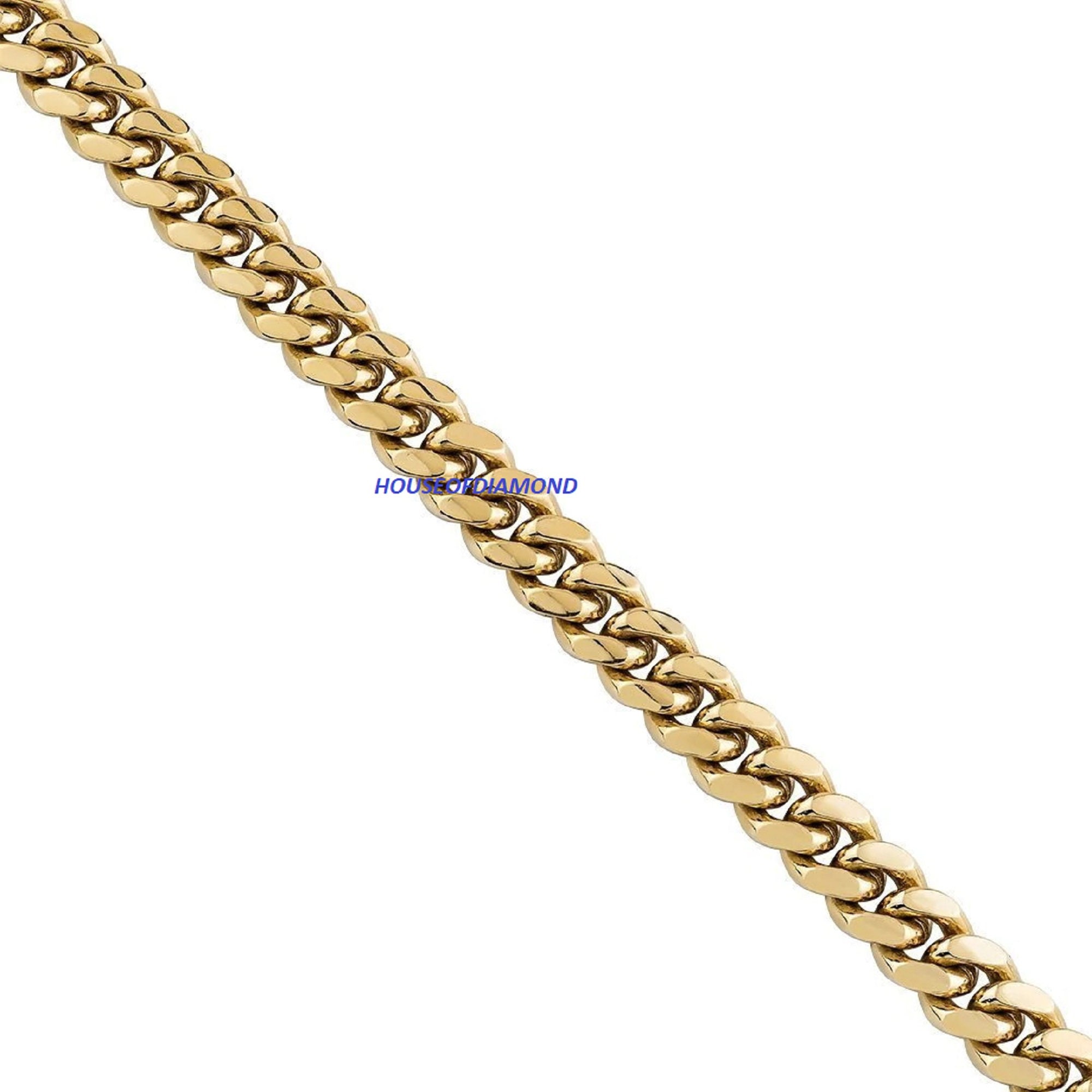 7 MM Cuban Link Chain Iced Out, Hip Hop Bling, Miami Cuban Link Chain ...