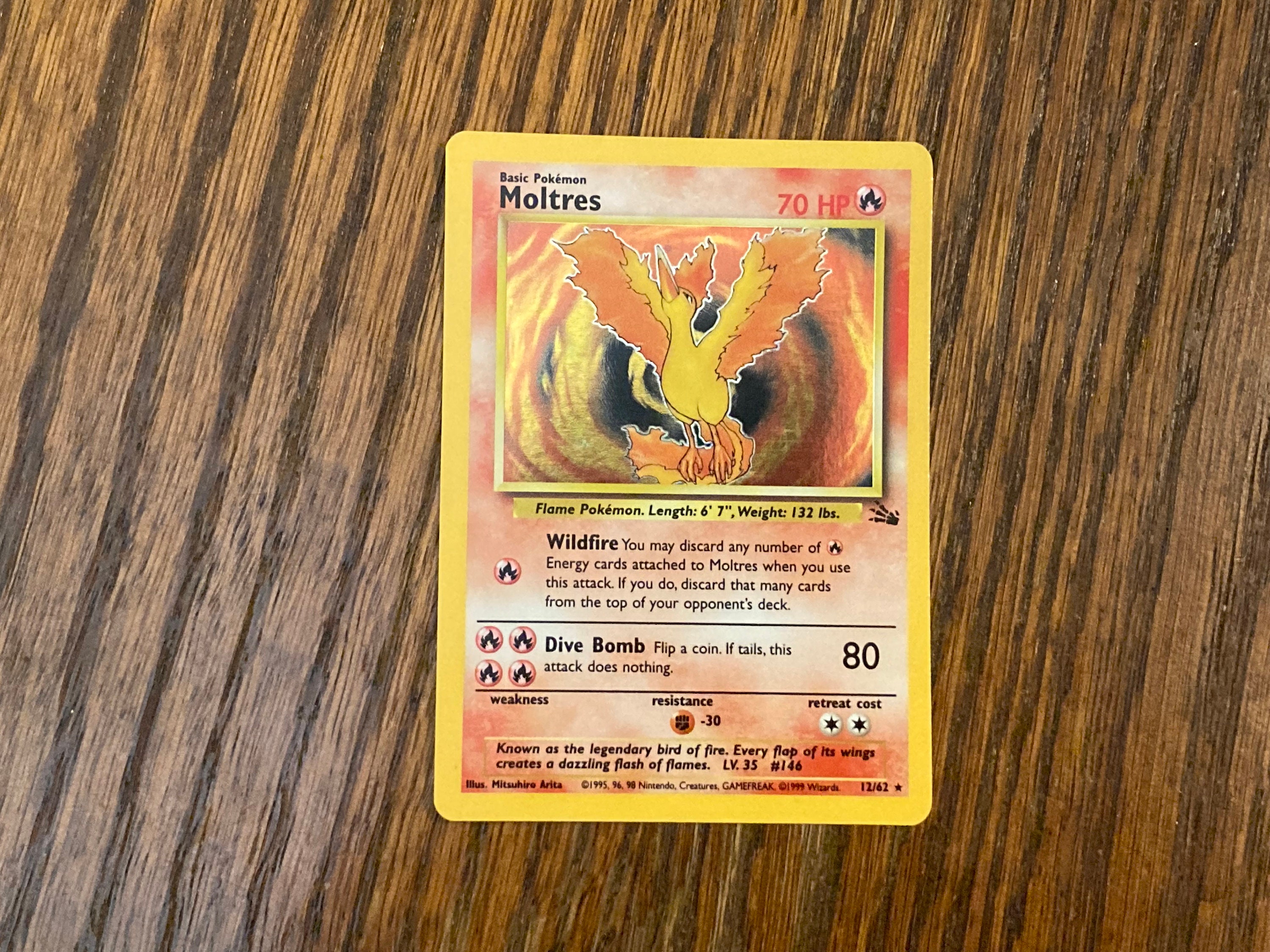 Basic Moltres Pokemon Card 12/62 Rare - Etsy