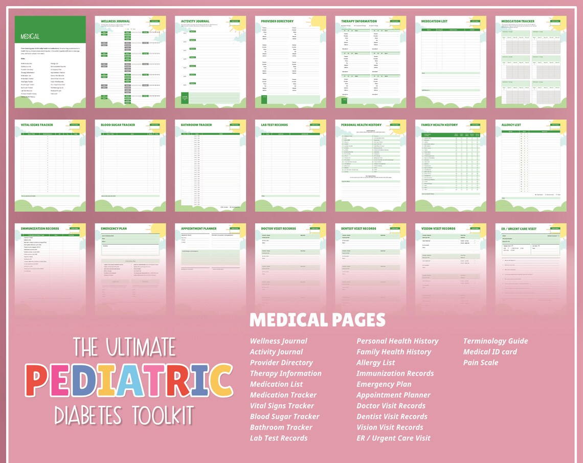 Ultimate Pediatric Diabetes Toolkit / Planner and Organizer - Etsy