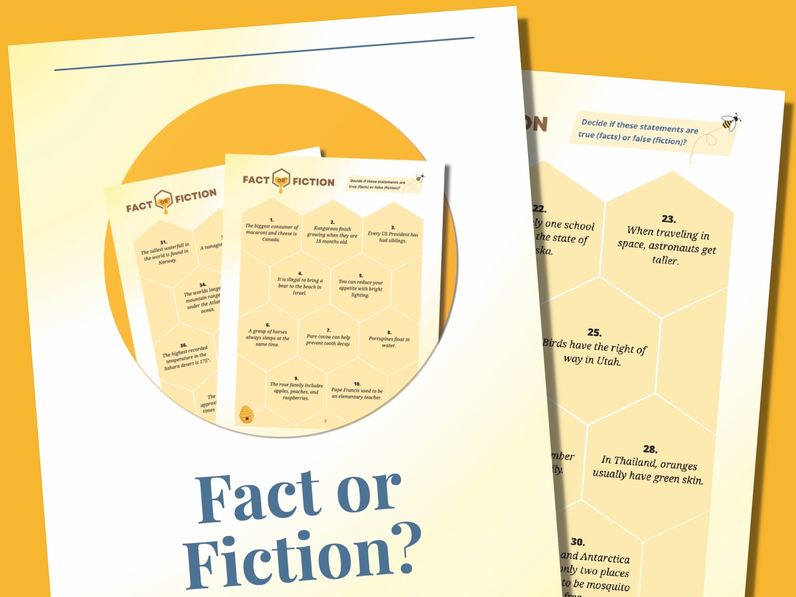 Fact or Fiction Game: 75 Trivia Questions for Seniors (digital Download ...