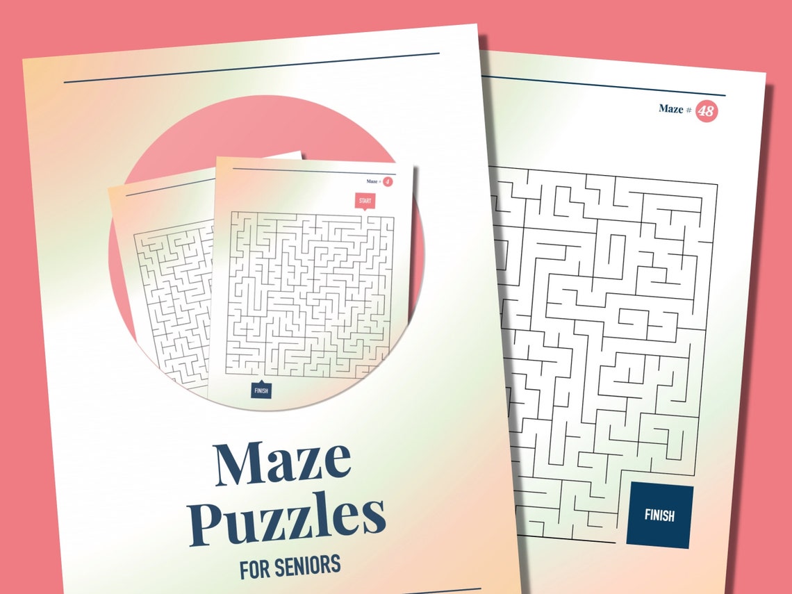 50 Mazes for Seniors: Brain Games & Puzzles (digital Download) - Etsy