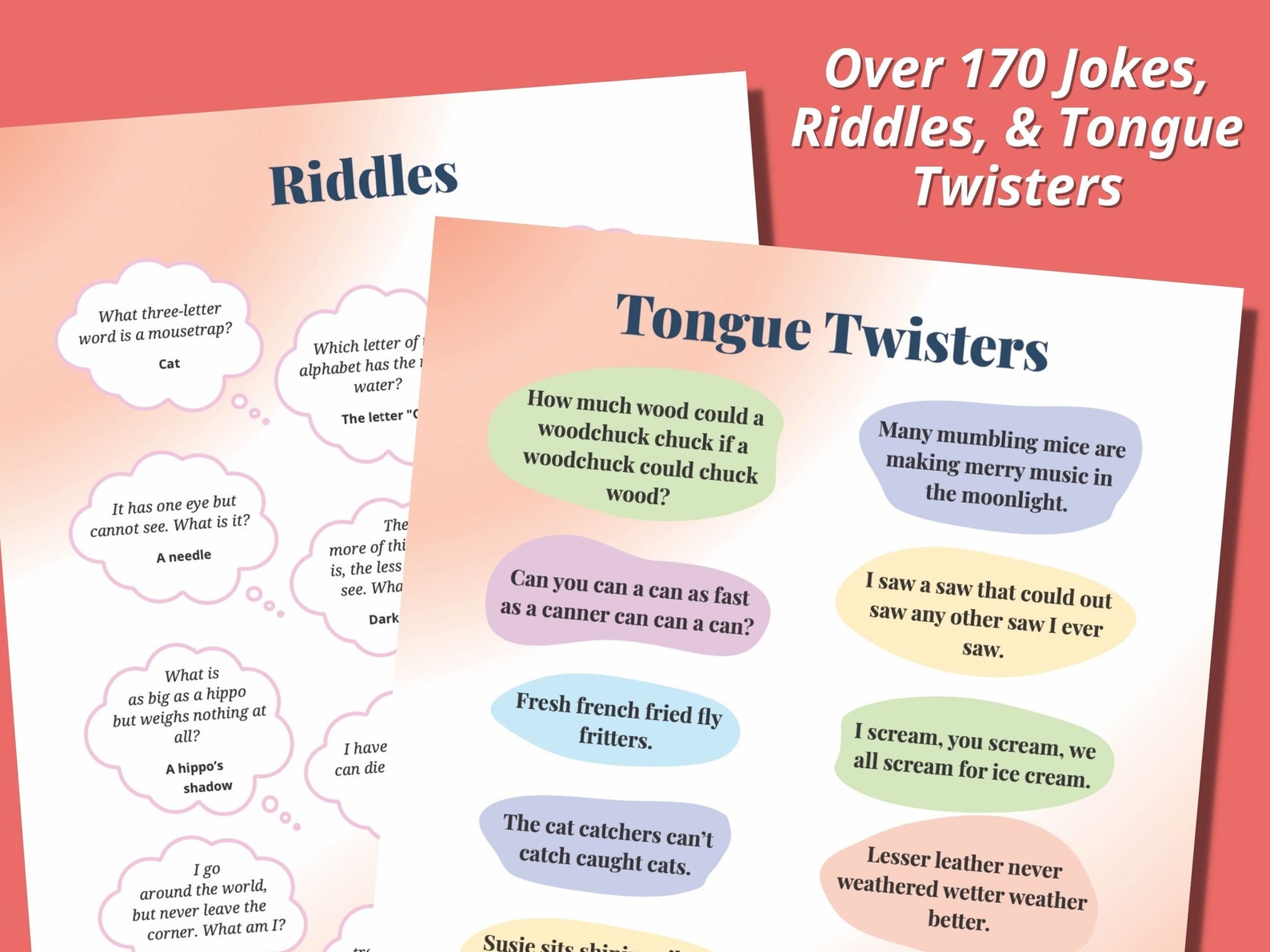 Senior Jokes, Riddles, Tongue Twisters: Fun Activity Pack (digital ...