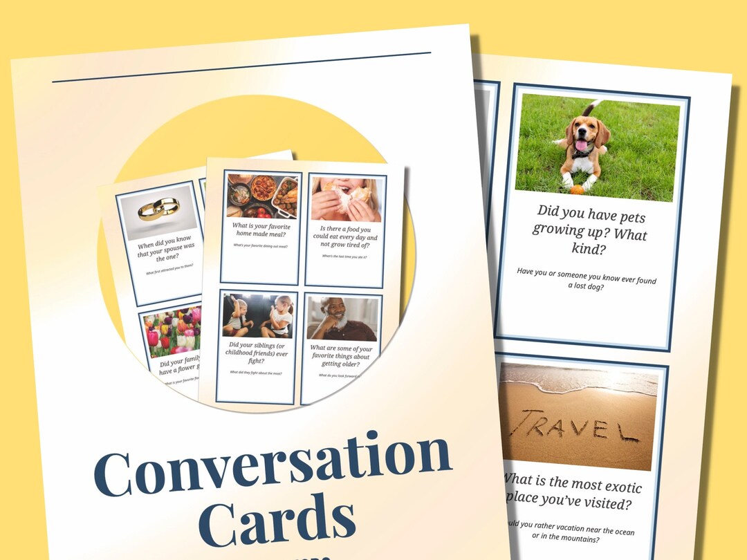 Senior Adult Conversation Starter Cards: 50 Fun Activities (digital ...