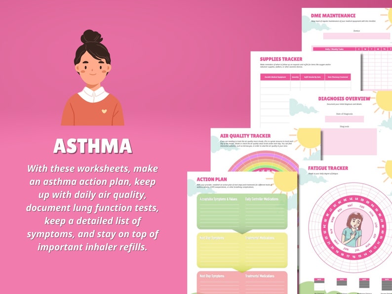 Pediatric Asthma Toolkit: Symptom Tracker & Planner (digital Download) - Etsy