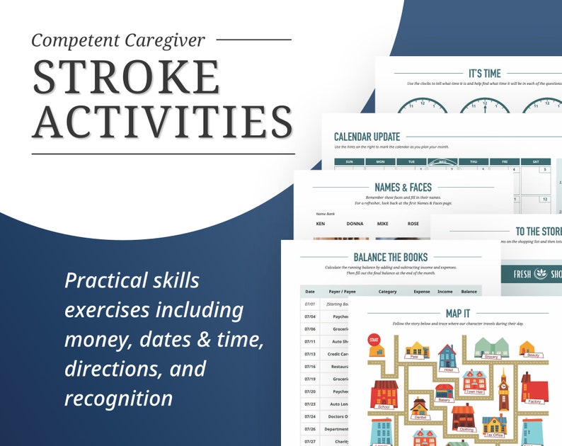 Stroke Recovery Activity Kit: 60+ Printable Games & Puzzles (digital ...