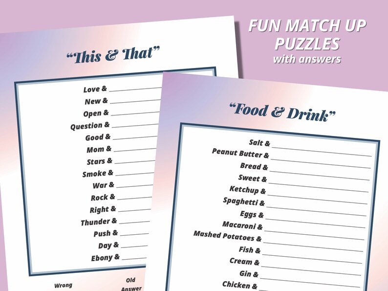 Senior Matching Game: 10 Engaging Puzzles (digital Download) - Etsy