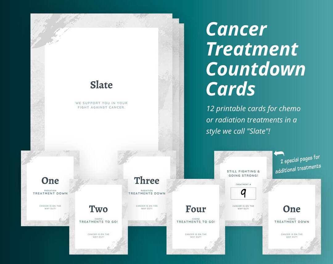 Chemo and Radiation Treatment Countdown Cards/ Printable Cards to Use ...