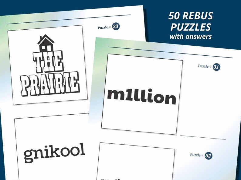 Rebus Puzzles for Seniors: 50 Brain Teasers (digital Download) - Etsy